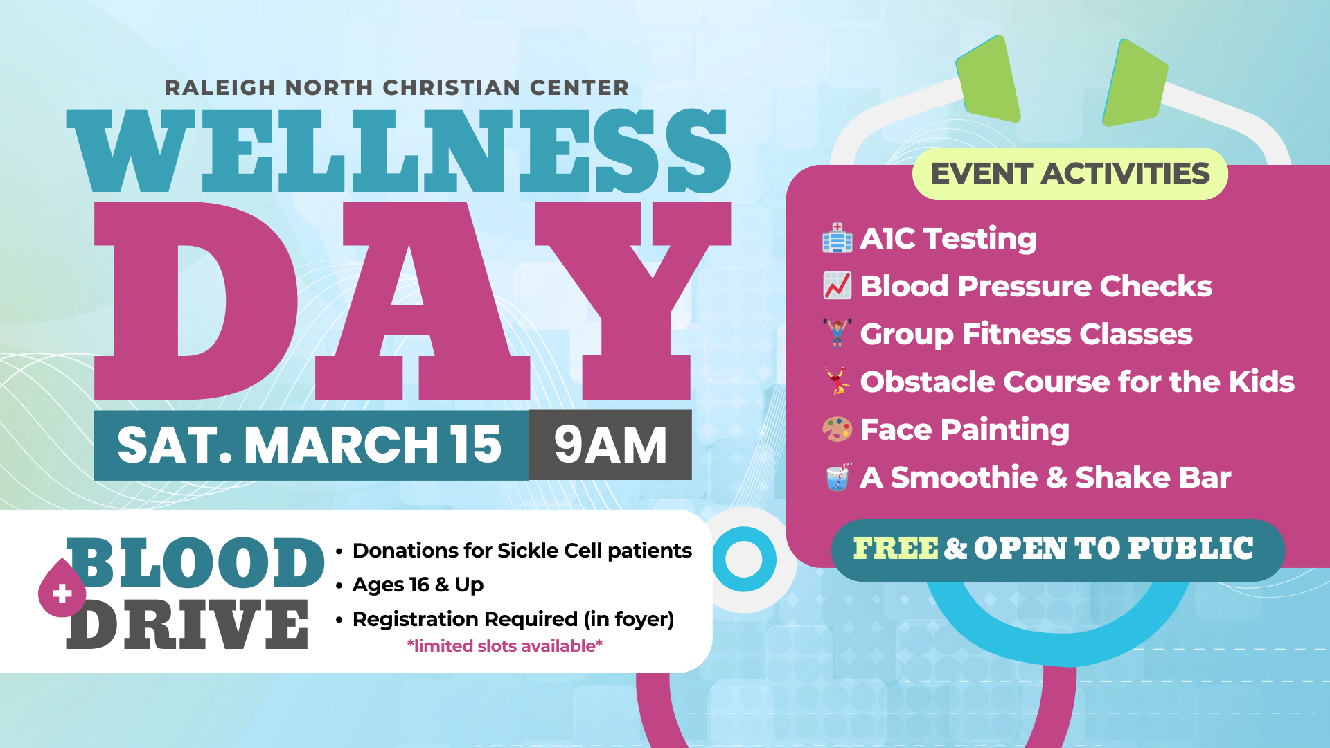 RNCC Wellness Day - Raleigh North Christian Center | Raleigh, North ...